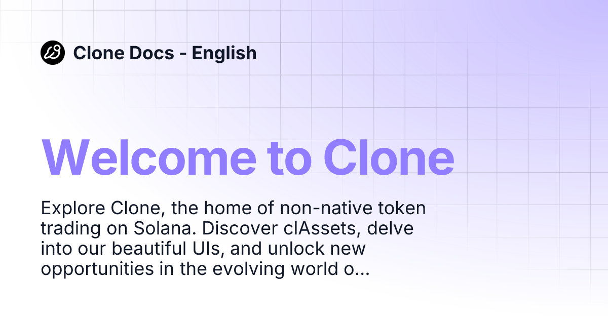 Welcome to Clone | Clone Docs - English