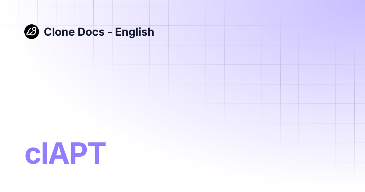 clAPT | Clone Docs - English